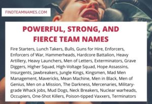 Collection of Themed Team Names – Find Team Names